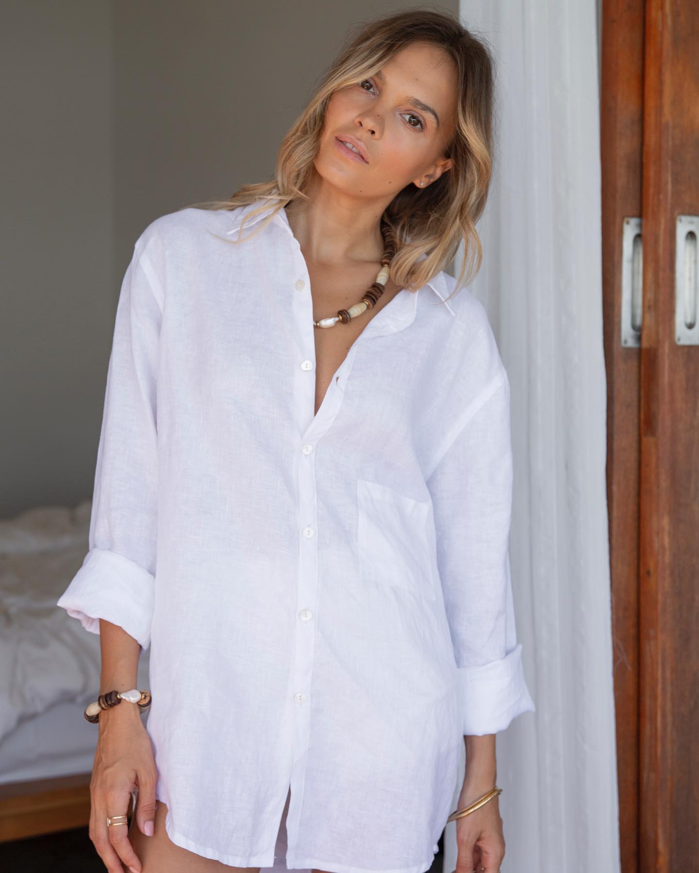Mare Sole Amore Linen Caroline White Long Sleeve Shirt | Ooh! Ooh ...
